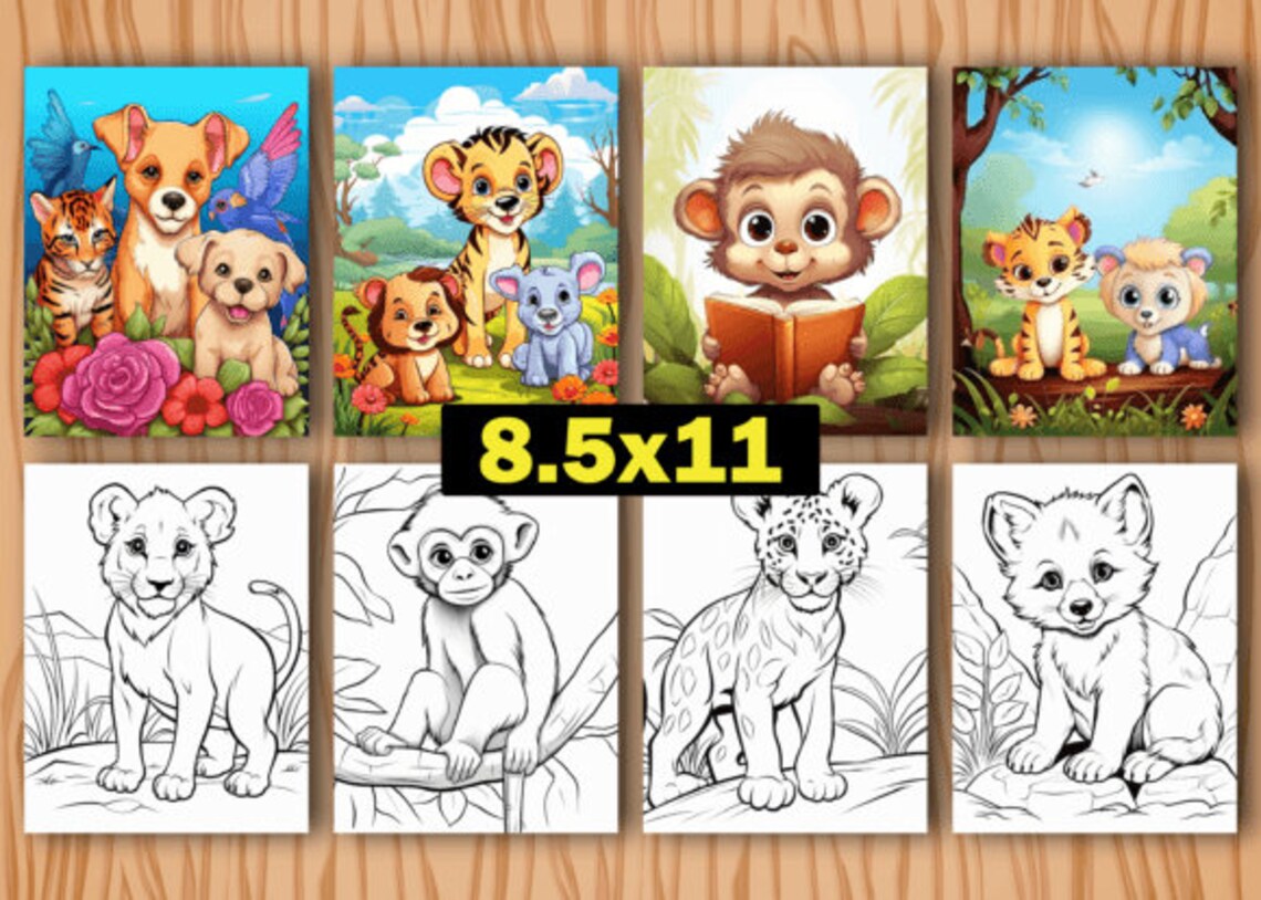 230 Wild Animal Coloring Pages for Kids - Etsy