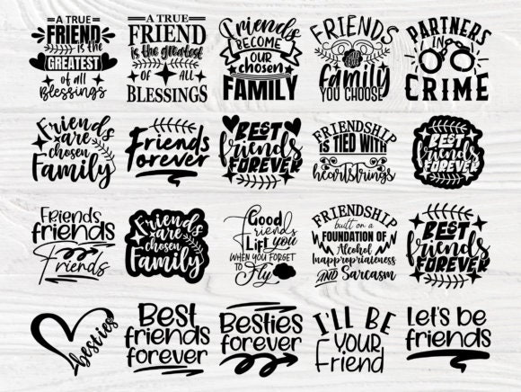 Friendship Svg Bundle, Best Friends Svg SVG Png Eps Jpg Pdf Digital Cut ...