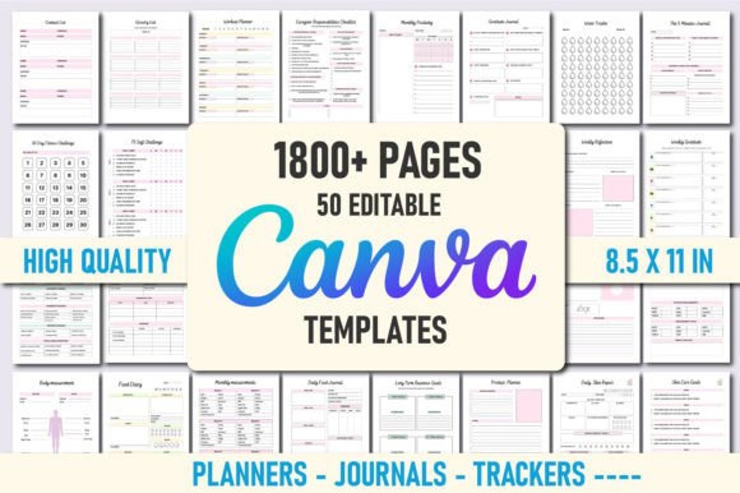 50 Editable Canva Planners Template Planner Template Canva Template ...