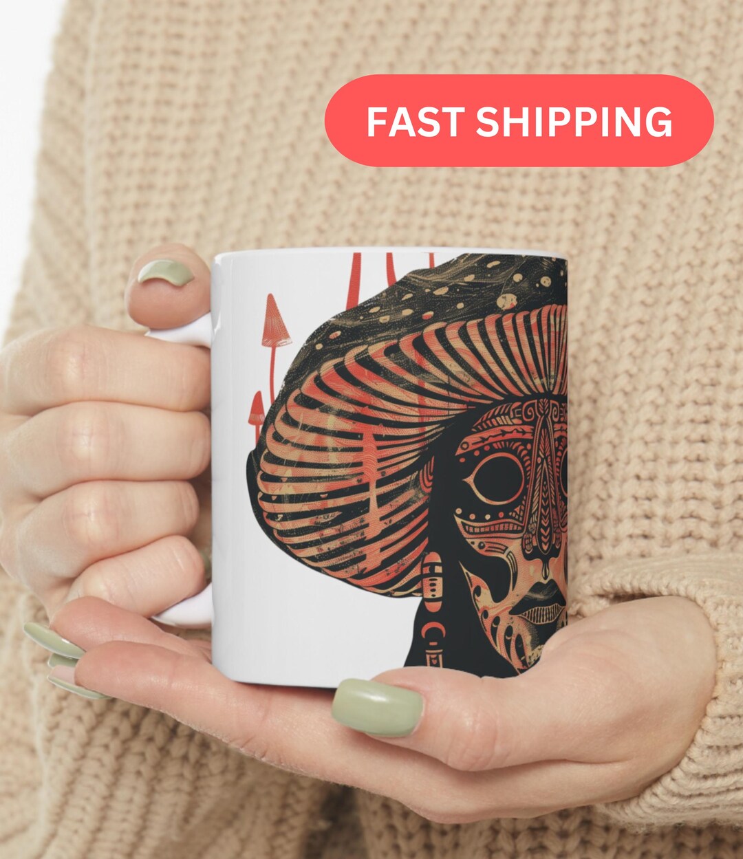 Native American Magic Mushroom Shaman Mug Custom Glassware Spiritual ...