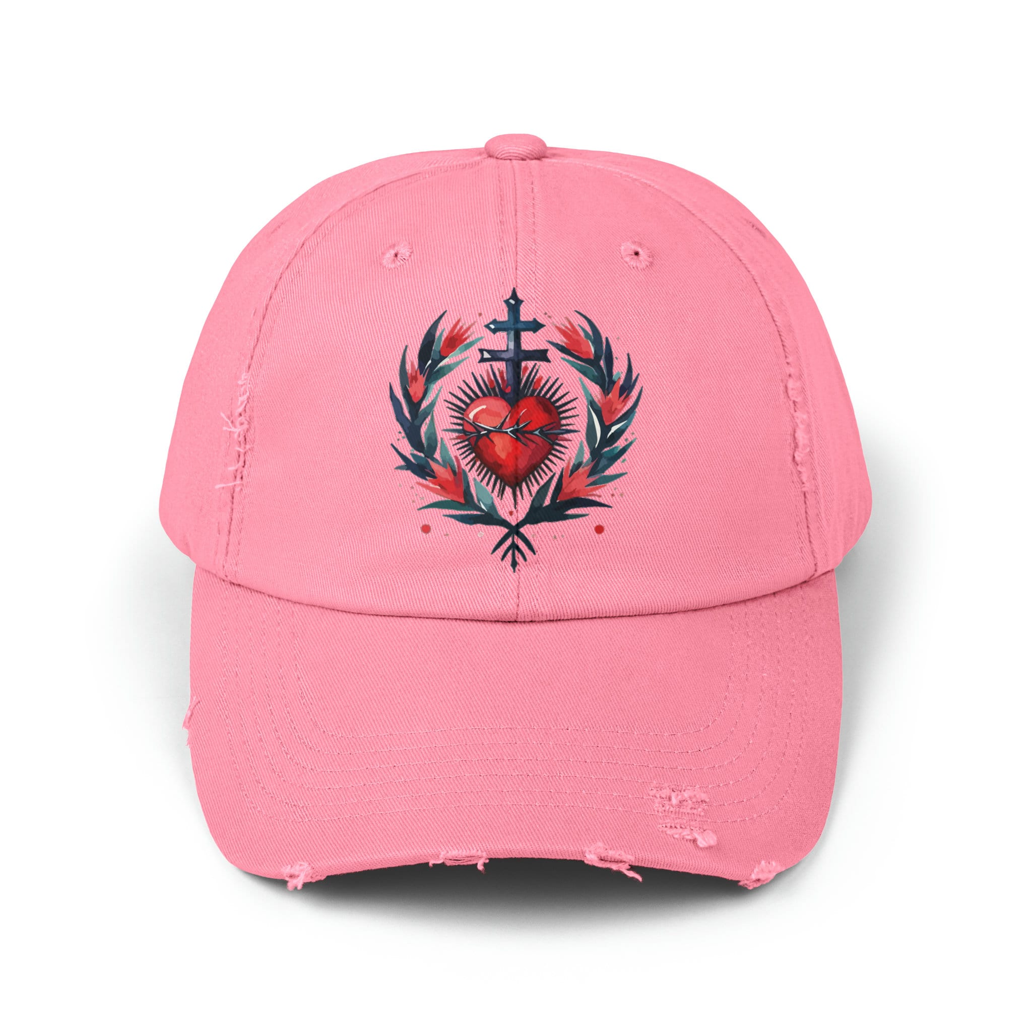 Sacred Heart of Jesus Hat Catholic Devotion Art Hat Unisex Distressed ...
