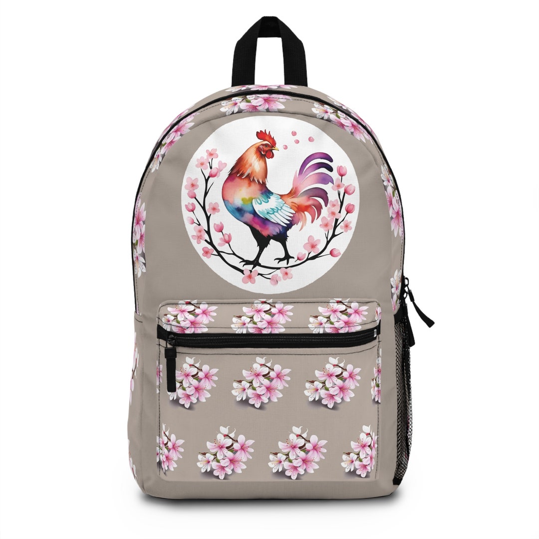 Chicken Backpack Rooster Pack Chicken Watercolor Art Bag Chicken School ...