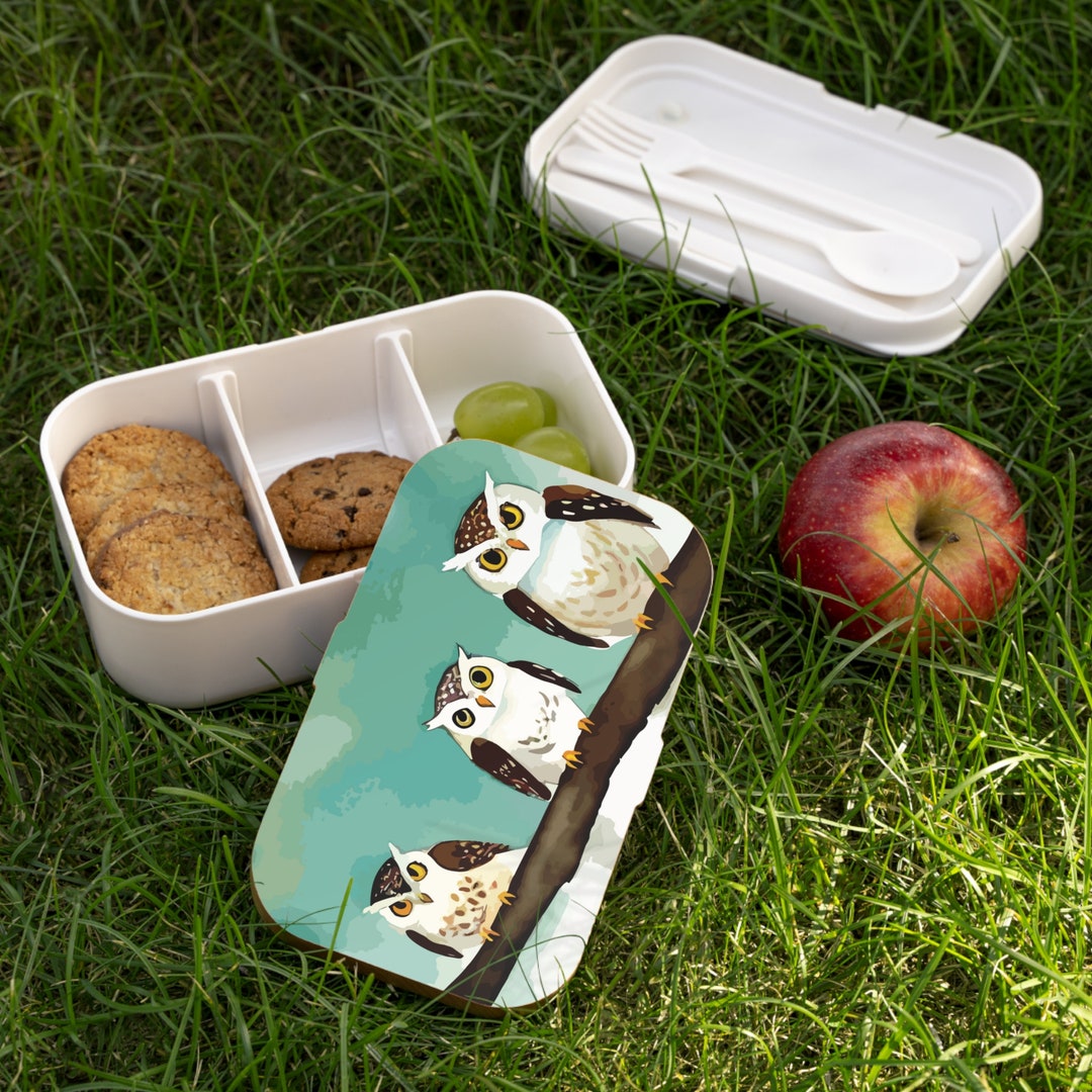 Mama Owl Bento Lunch Box Water Color Three Owls Mom and Owelets ...