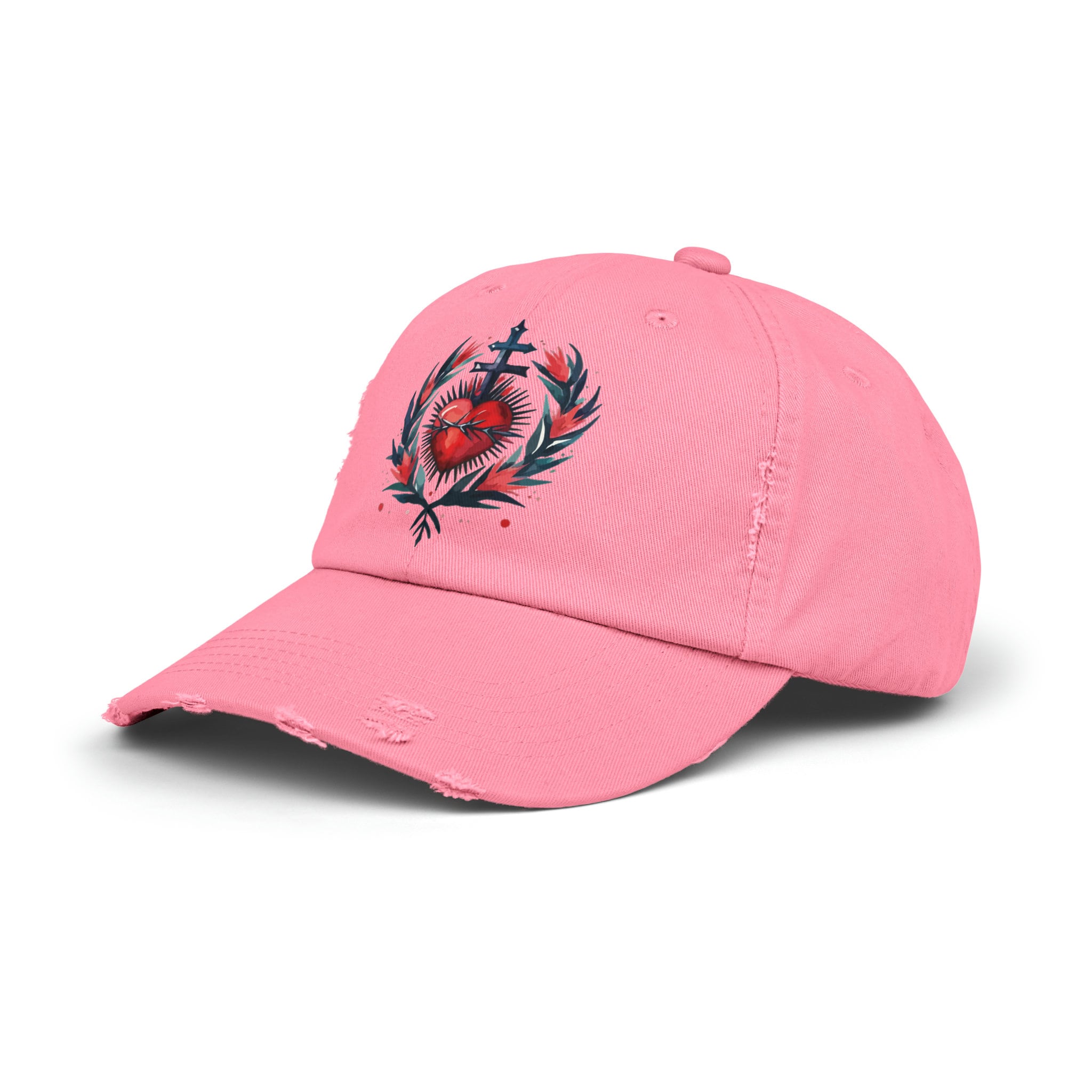 Sacred Heart of Jesus Hat Catholic Devotion Art Hat Unisex Distressed ...