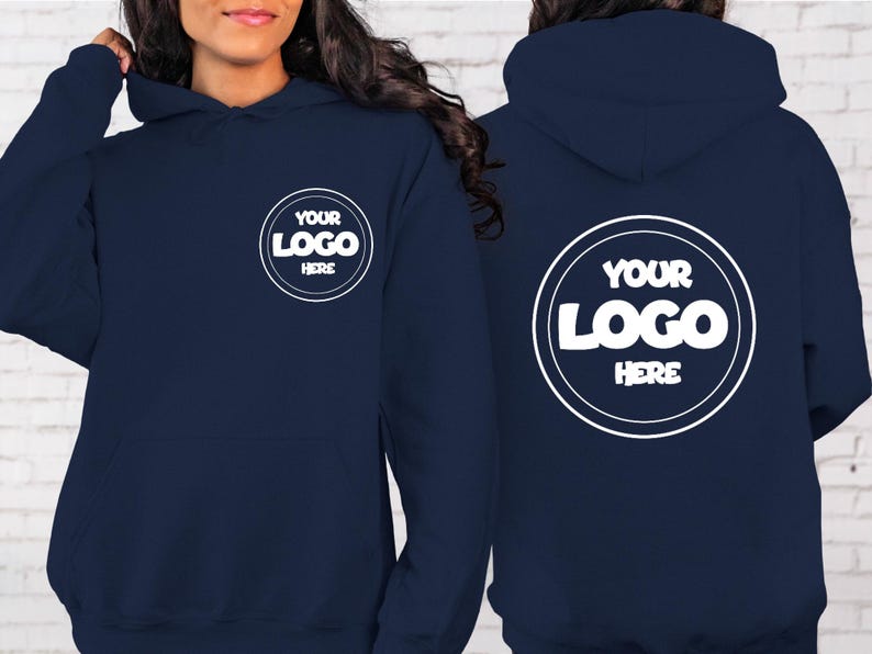 Custom Logo Hoodie,front and Back Logo Hoodie,your Business Logo or ...