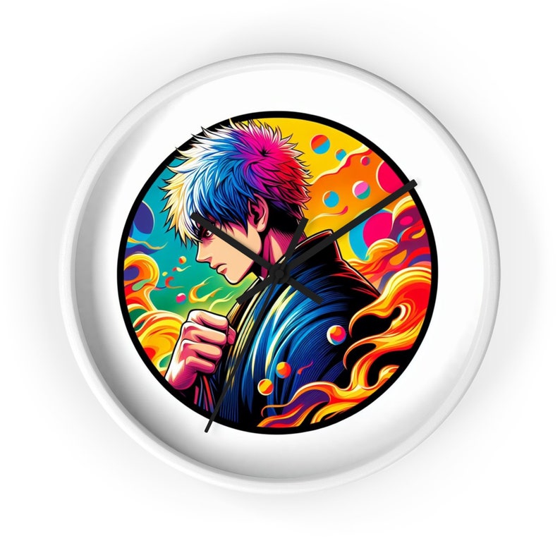 Jujutsu Kaisen Gojo Satoru Enigmatic Wall Clock Mystical Swirls Design ...