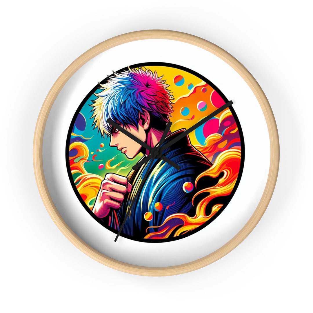 Jujutsu Kaisen Gojo Satoru Enigmatic Wall Clock Mystical Swirls Design ...