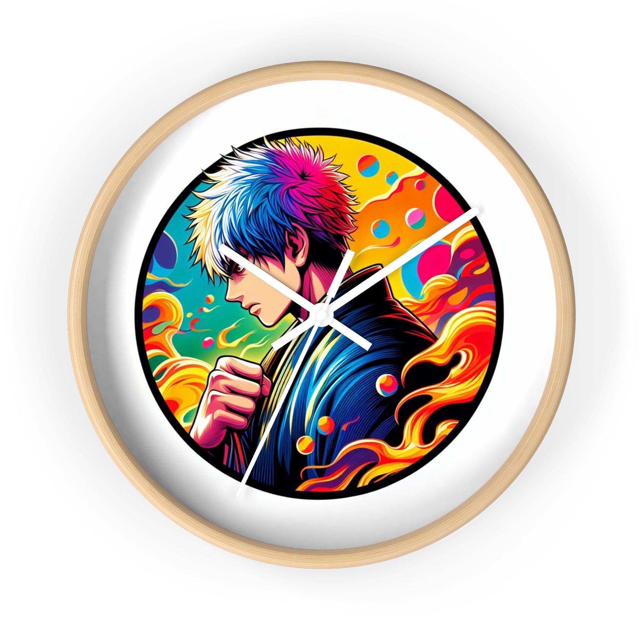 Jujutsu Kaisen Gojo Satoru Enigmatic Wall Clock Mystical Swirls Design ...