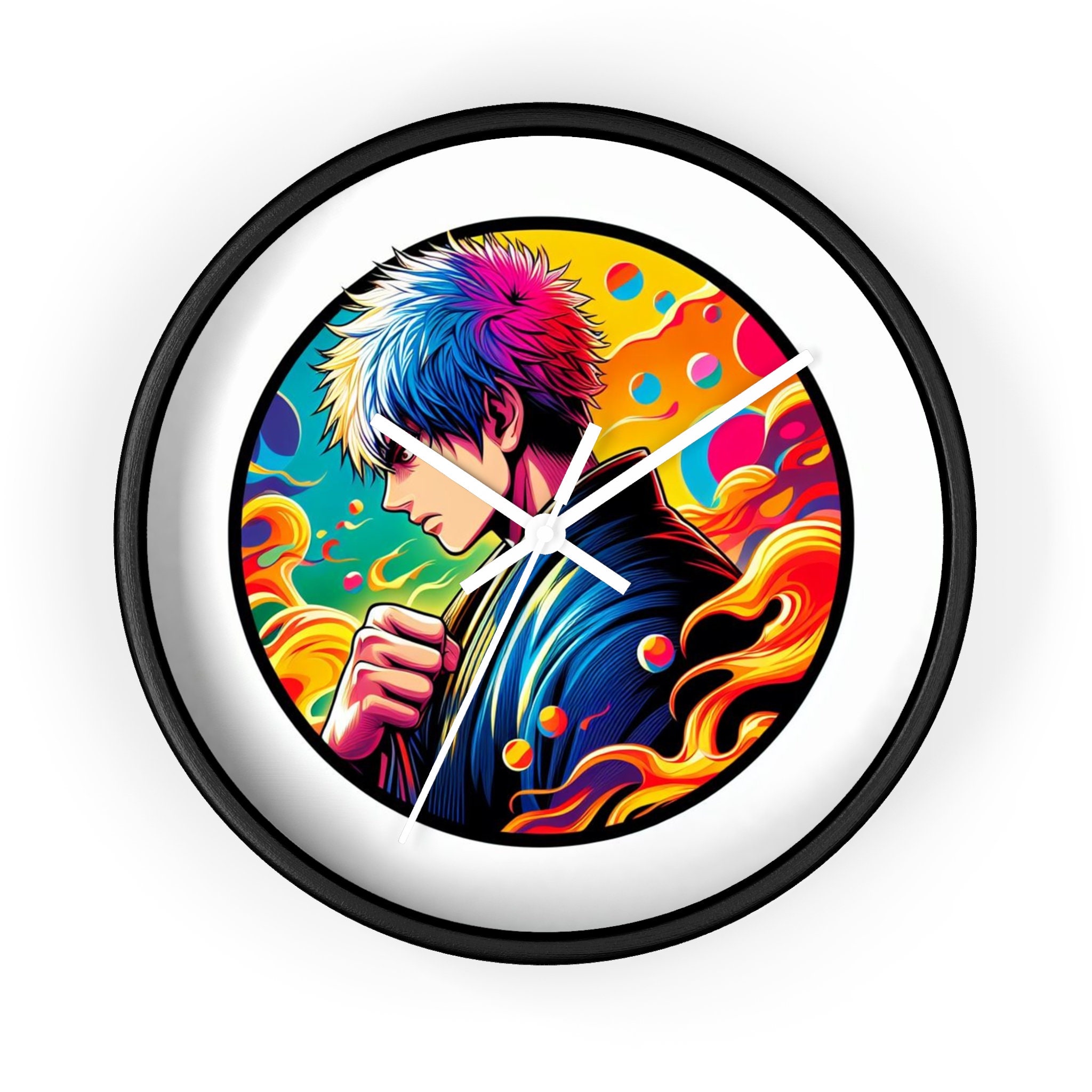 Jujutsu Kaisen Gojo Satoru Enigmatic Wall Clock Mystical Swirls Design ...