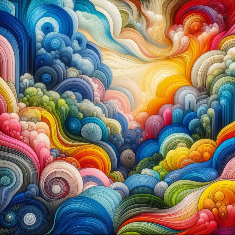 Ethereal Dreamscape: Abstract Canvas Art A Symphony of Color & Motion ...