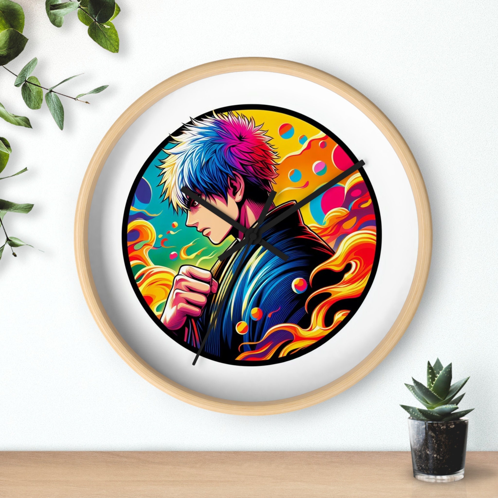 Jujutsu Kaisen Gojo Satoru Enigmatic Wall Clock Mystical Swirls Design ...