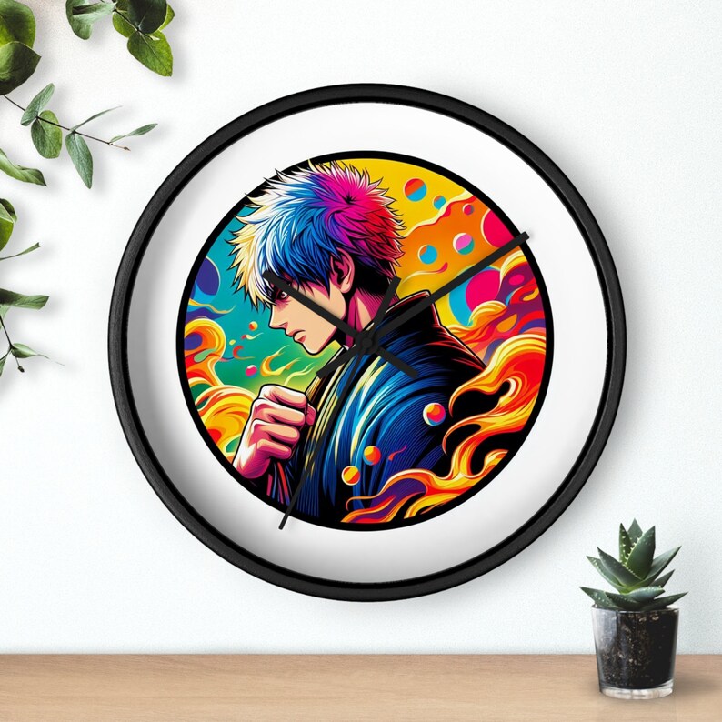 Jujutsu Kaisen Gojo Satoru Enigmatic Wall Clock Mystical Swirls Design ...