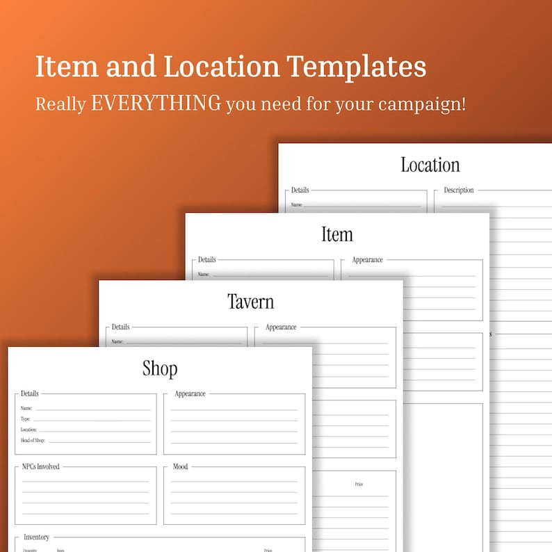 Dnd Campaign Planner, DM Notebook, 10 Unique Pages (digital PDF) - Etsy