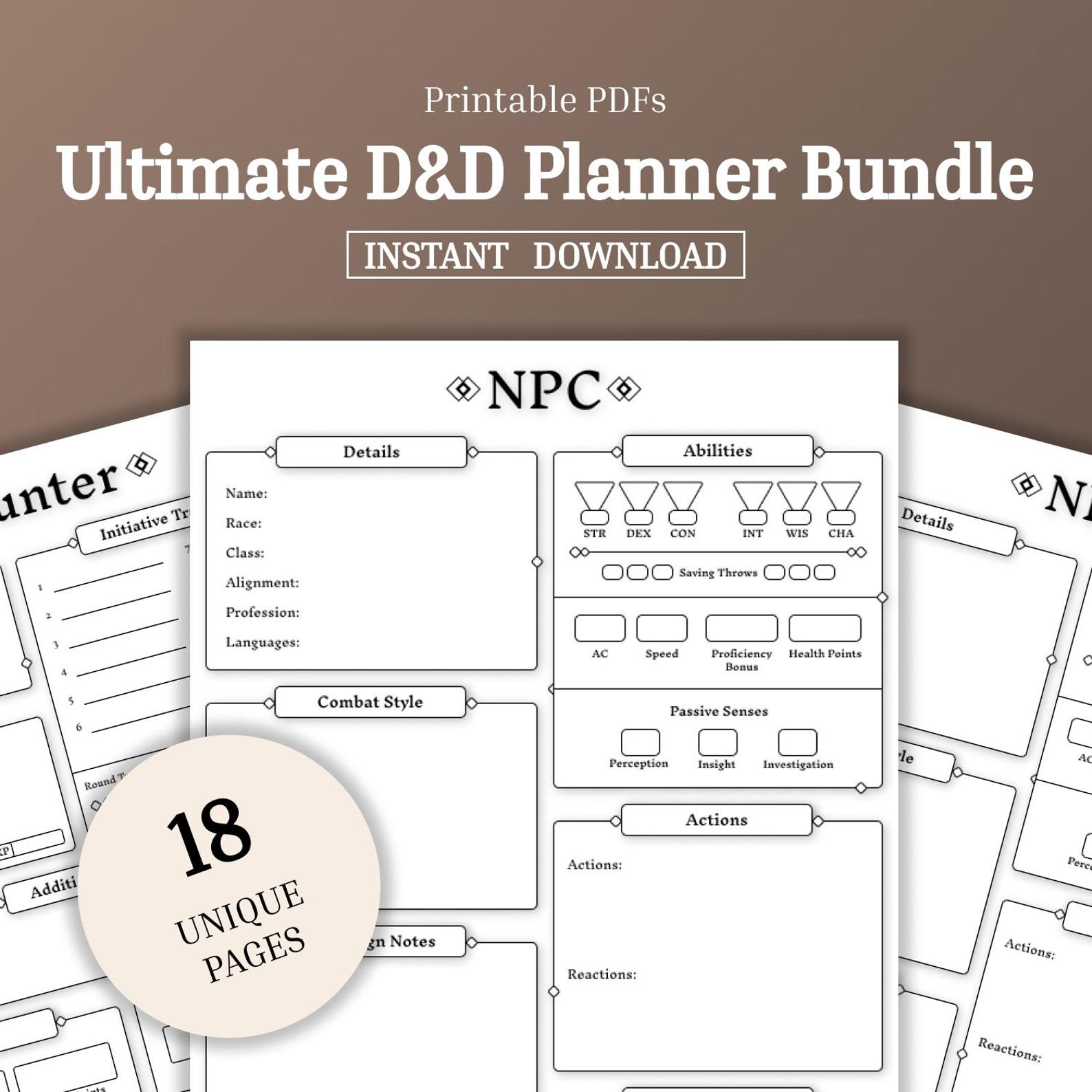 Dnd Planner, Dnd Printable, Dnd Tracker, DM Planner, DM Notebook, D and ...