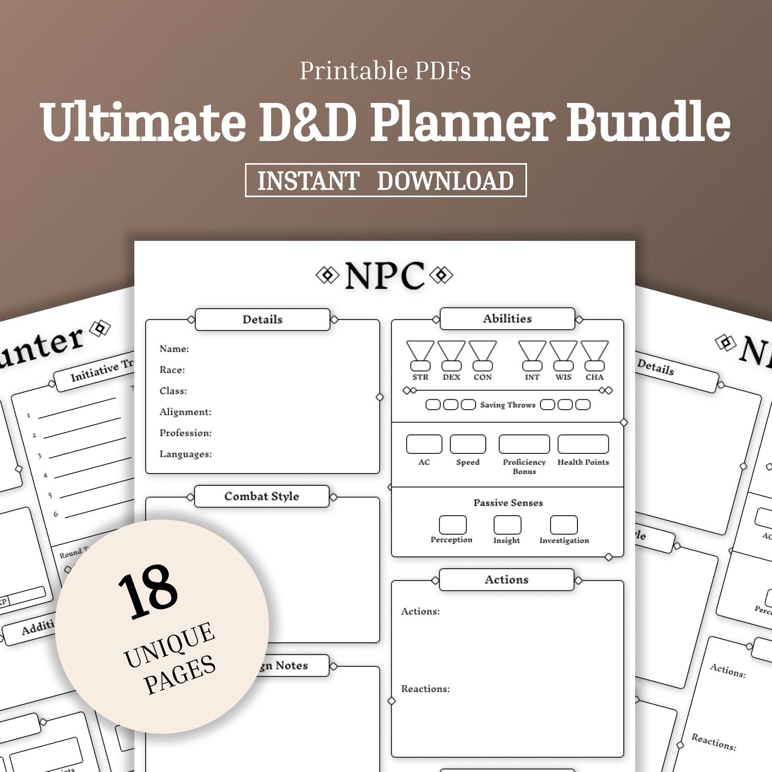 Dnd Planner, Dnd Printable, Dnd Tracker, DM Planner, DM Notebook, D and ...