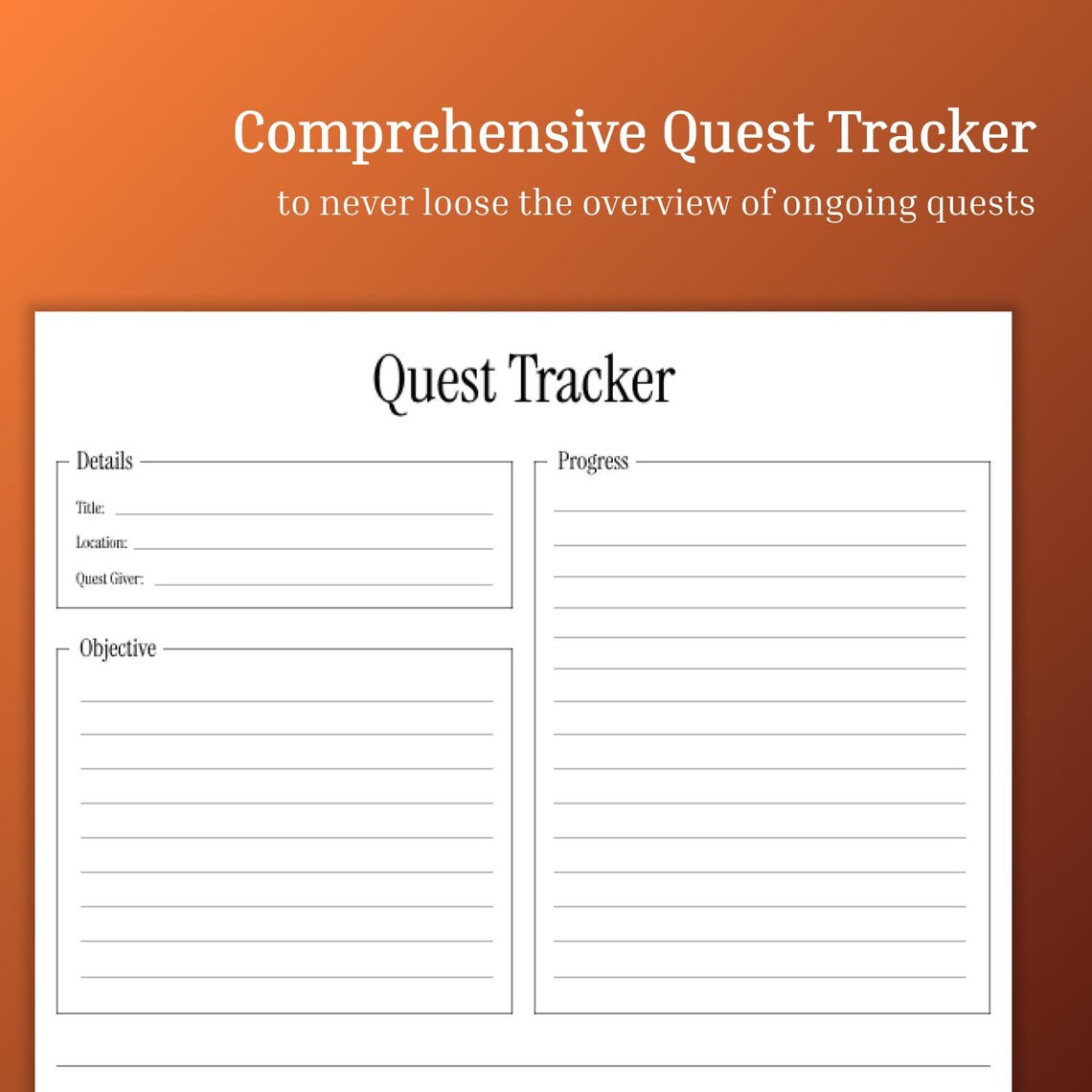 Dnd Player Planner Bundle, Quest, NPC, Campaign Trackers (digital PDF ...