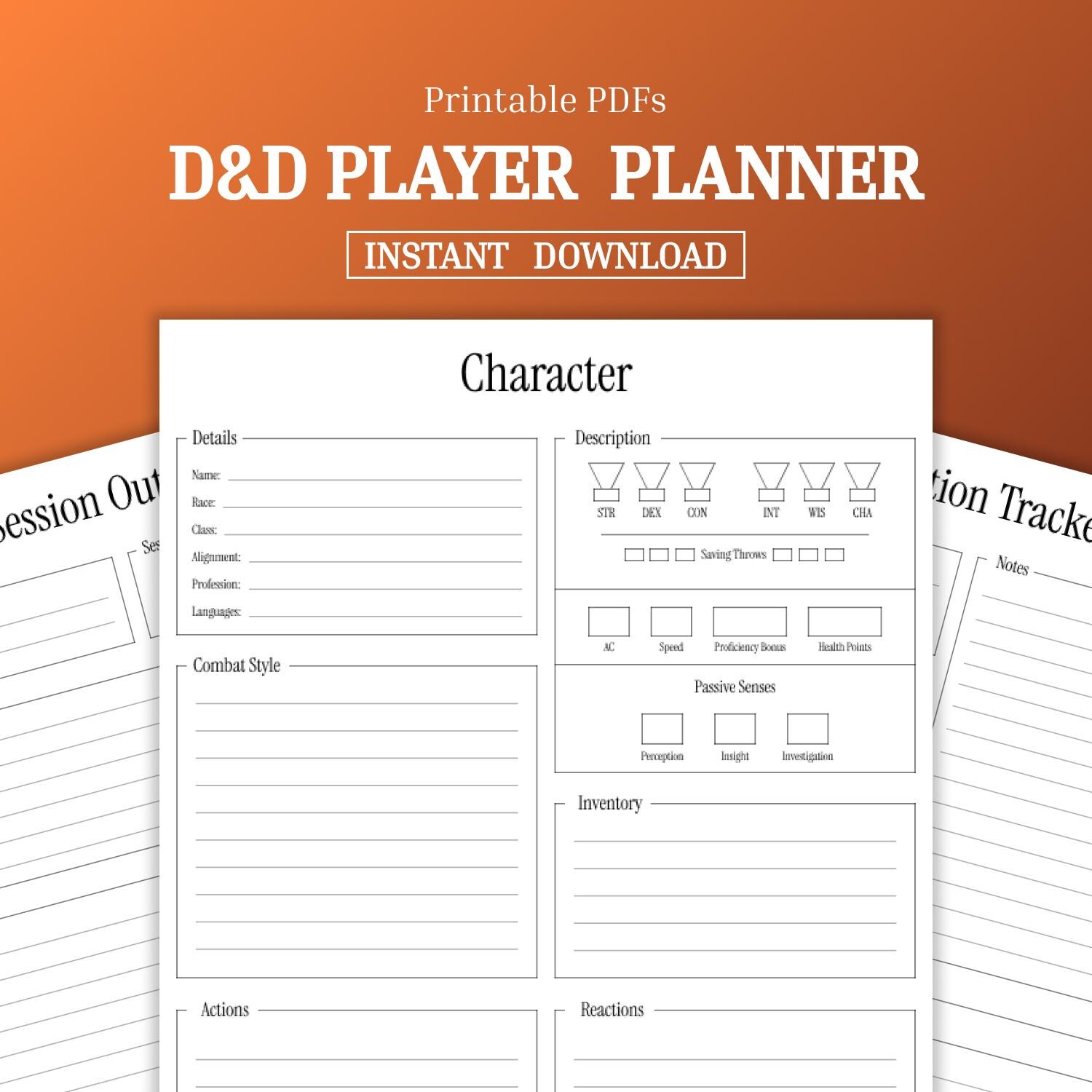 Dnd Player Planner Bundle, Quest, NPC, Campaign Trackers (digital PDF ...