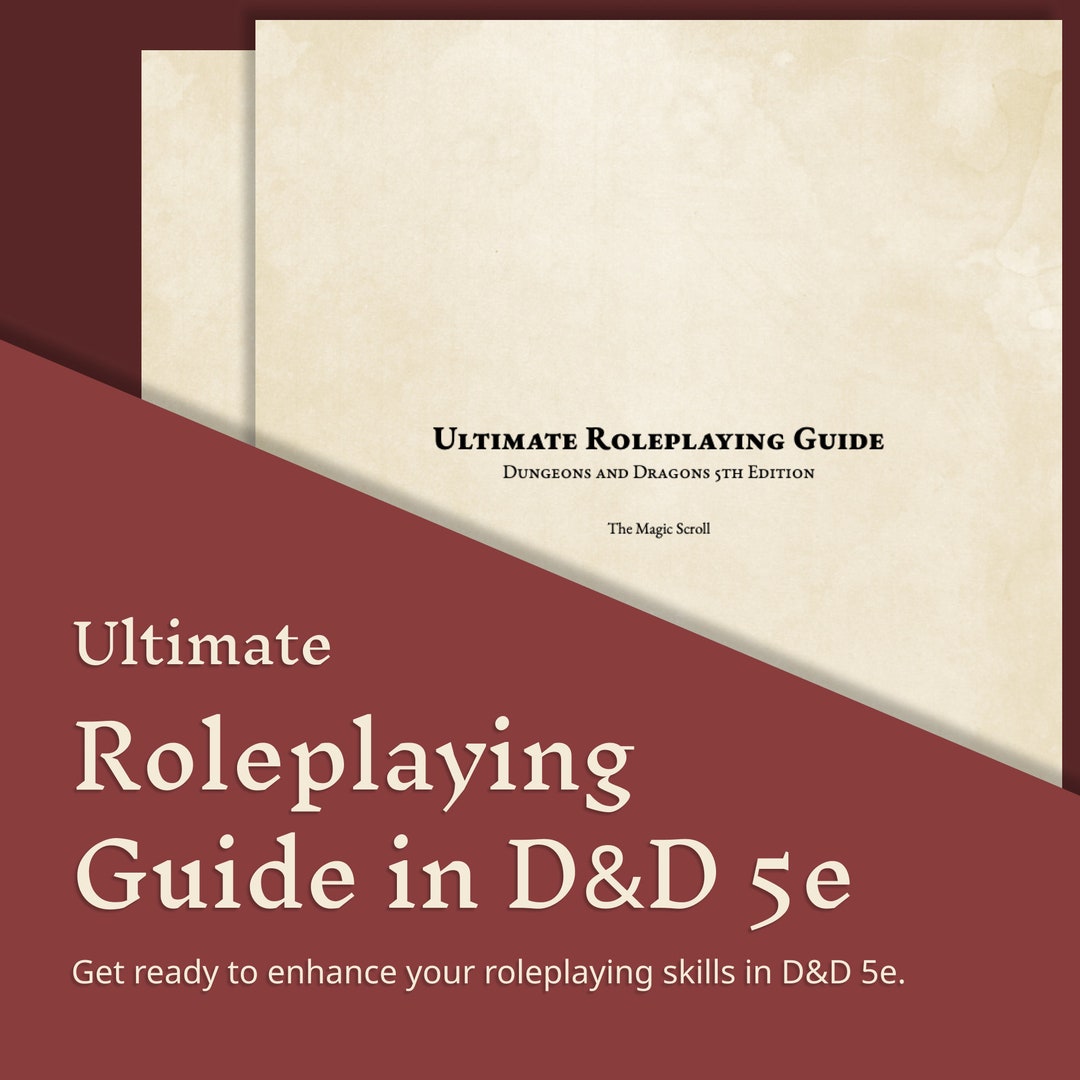 Advanced Roleplaying Guide for D&D 5e Dungeons and Dragons Toolkit in ...