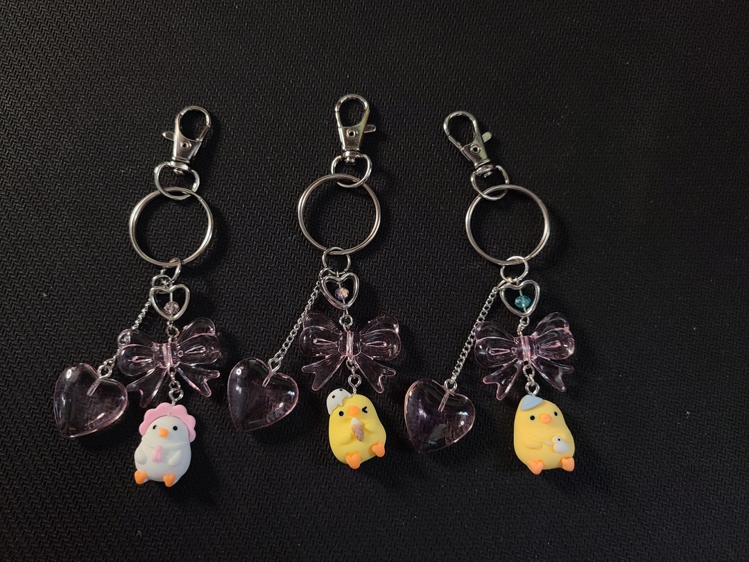 Cute Duck Keychain | Pink, Blue and Purple - Etsy