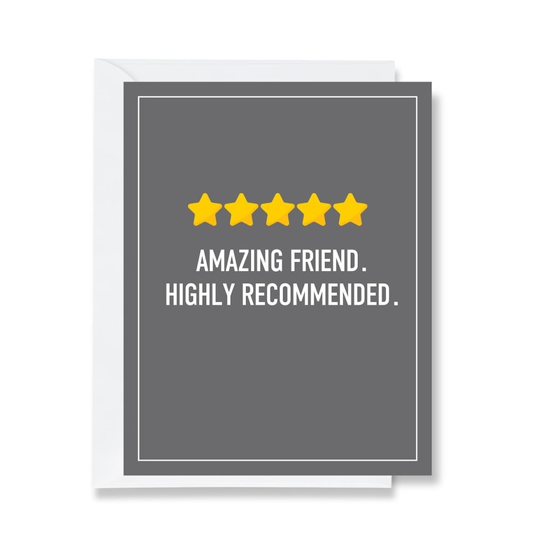 5 Star Friend Greeting Card - Etsy