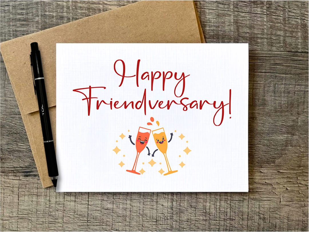Cute Friendship Anniversary Card | Happy Friendversary! | Blank ...