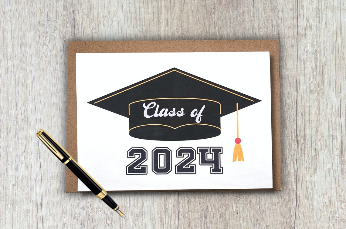 2024 Graduation Card Class of 2024 5x7 Blank Greeting Card - Etsy
