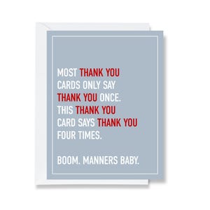 Thank You Four Times Greeting Card - Etsy