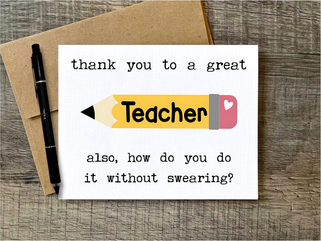 Funny Thank You to a Teacher Card | Thank You to a Great Teacher. Also ...