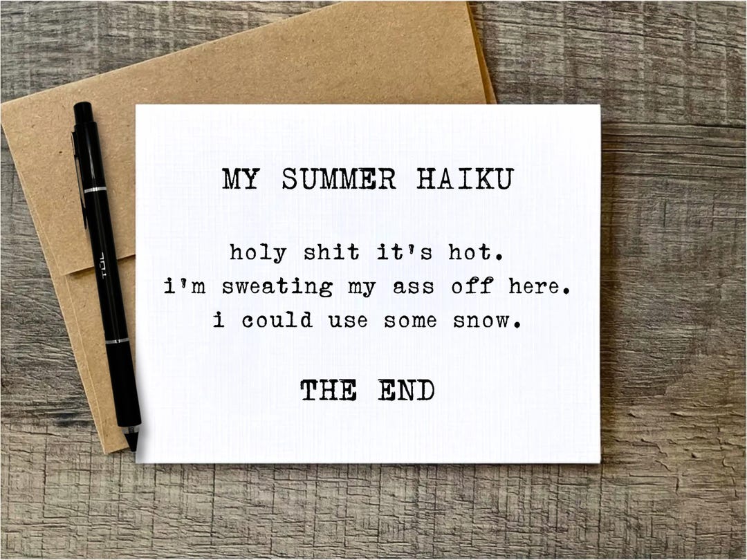 Funny All Occasion, Thinking of You Haiku Poem Card | My Summer Haiku ...