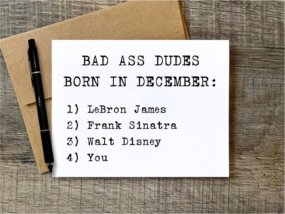 Funny Birthday Card | Bad Ass Dudes Born in December - Lebron James ...