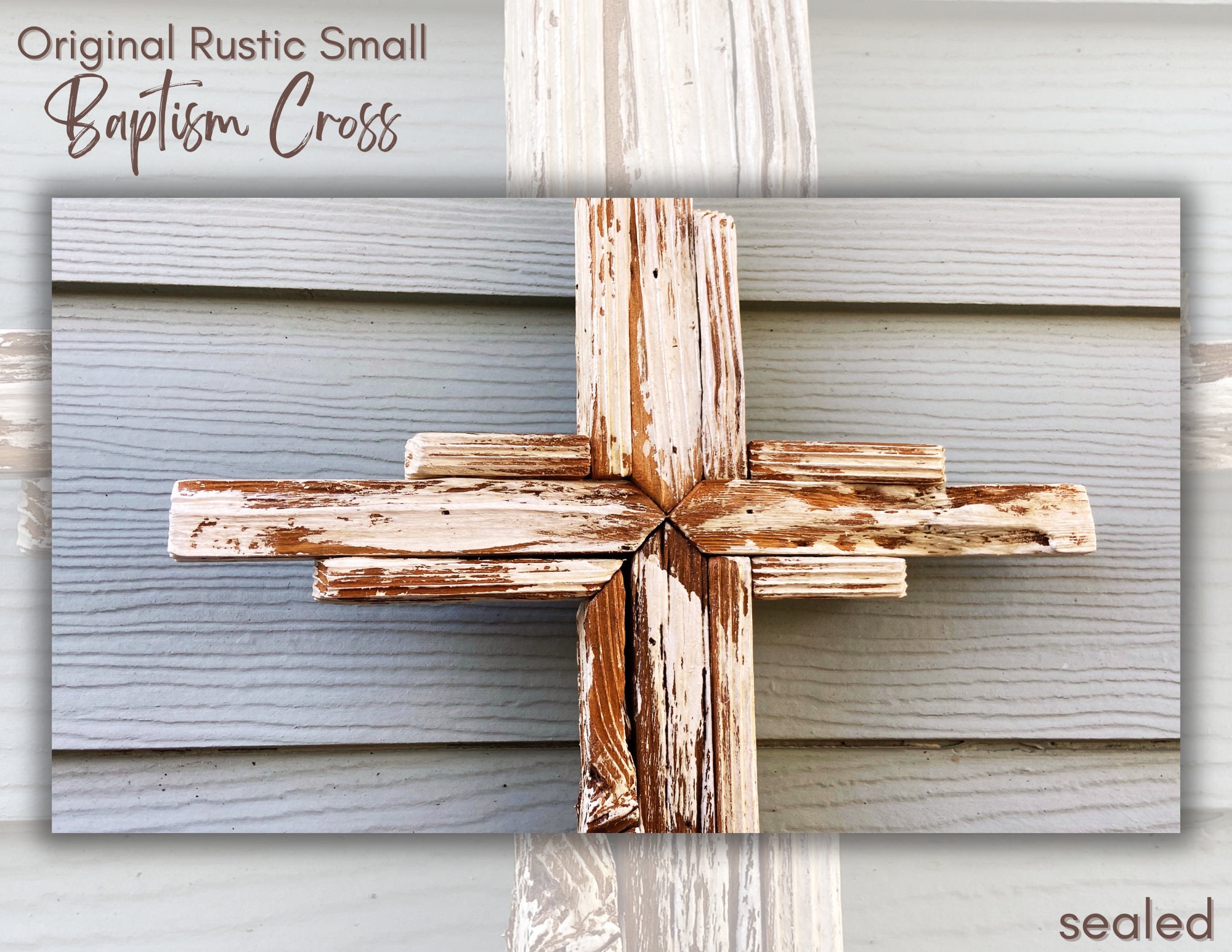 Original Rustic Small Baptism Cross Handmade Wooden Crosses, Religious ...