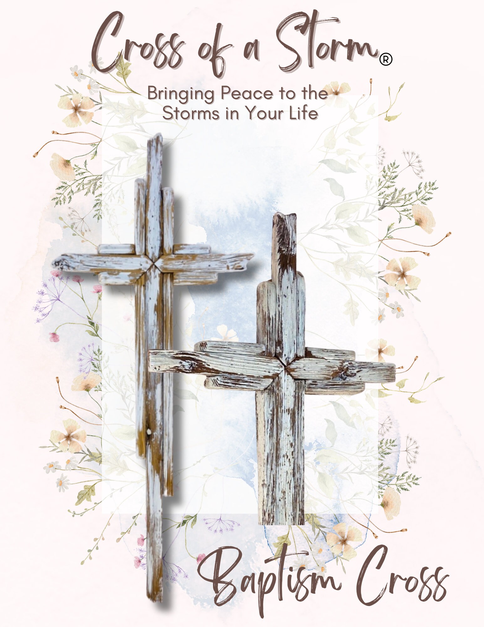 Original Rustic Small Baptism Cross - Handmade Wooden Crosses ...
