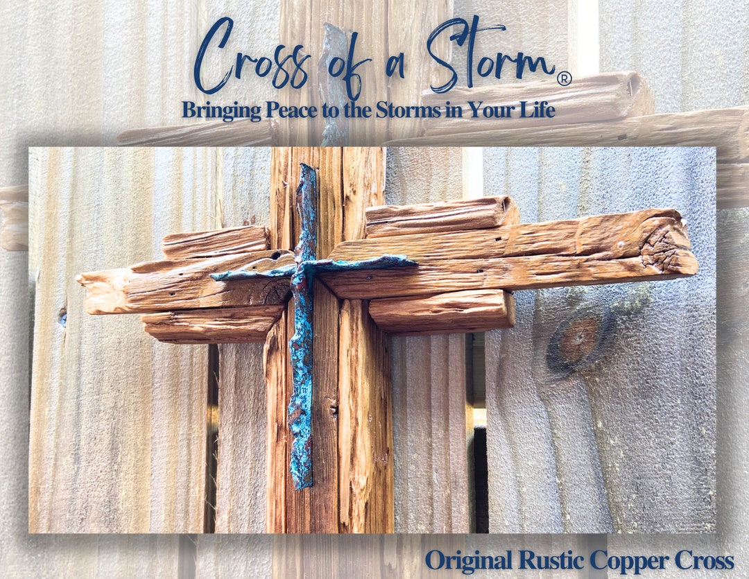 Original Rustic Small Copper Cross - Handmade Wooden Crosses, Religious ...