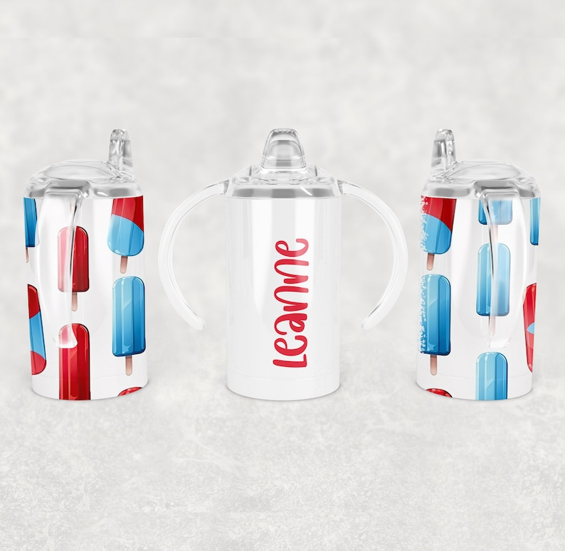 Red Blue Popsicle Sippy Cup Sublimation Wrap - 12 Oz Straight Boys ...