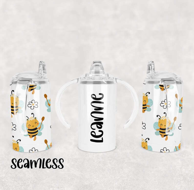 Bees Sippy Cup Sublimation Wrap - 12 Oz Straight Girls Sippy Cup ...