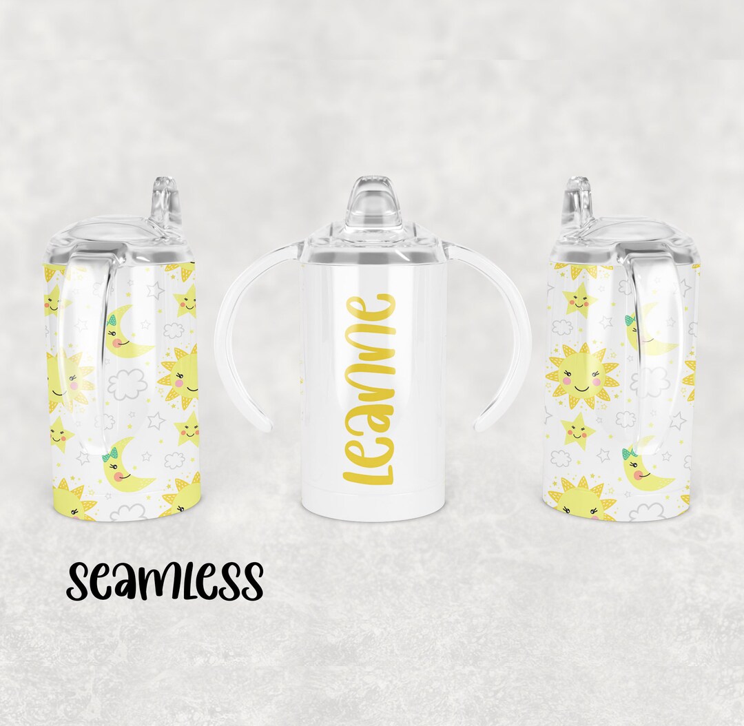 Sun and Moon Sippy Cup Sublimation Wrap - 12 Oz Straight Sippy Cup ...