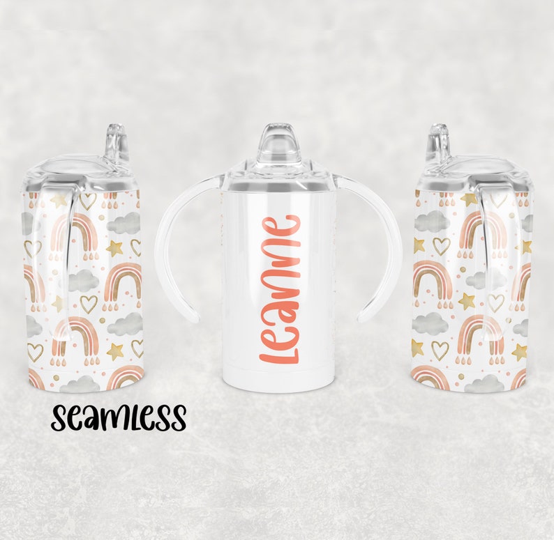 Boho Rainbows Sippy Cup Sublimation Wrap - 12 Oz Straight Sippy Cup ...