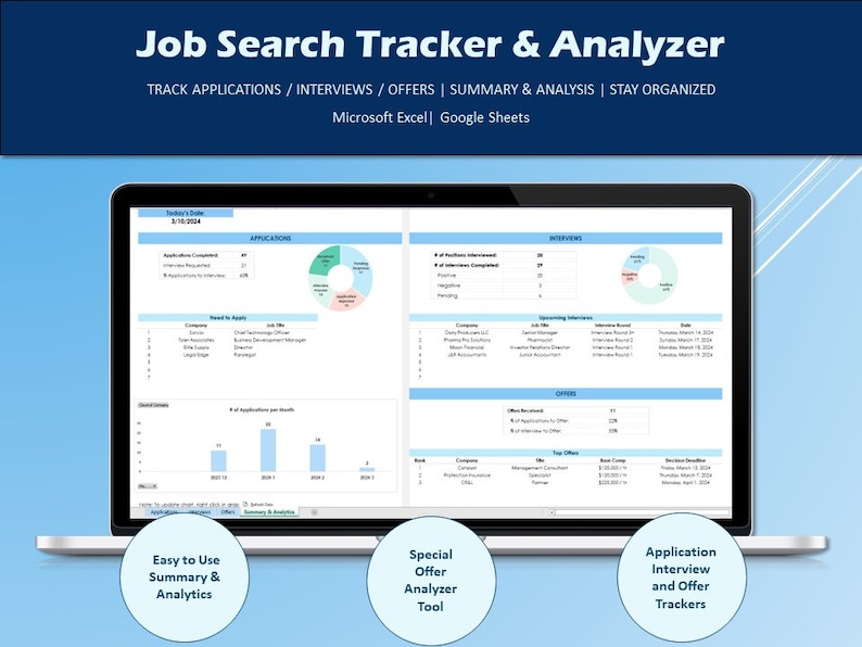 Job Search Tracker for Applications Interviews and Offers Job ...