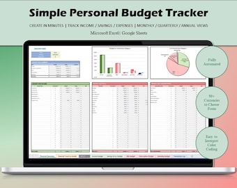 Simple Personal Budget Tracker for Beginners - Etsy