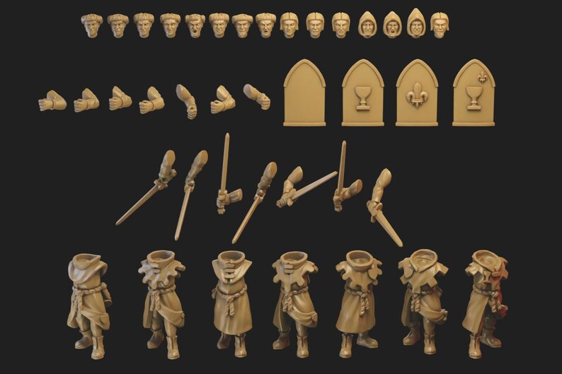 Modular Warrior Priests - Ilhadiel Miniatures - Etsy