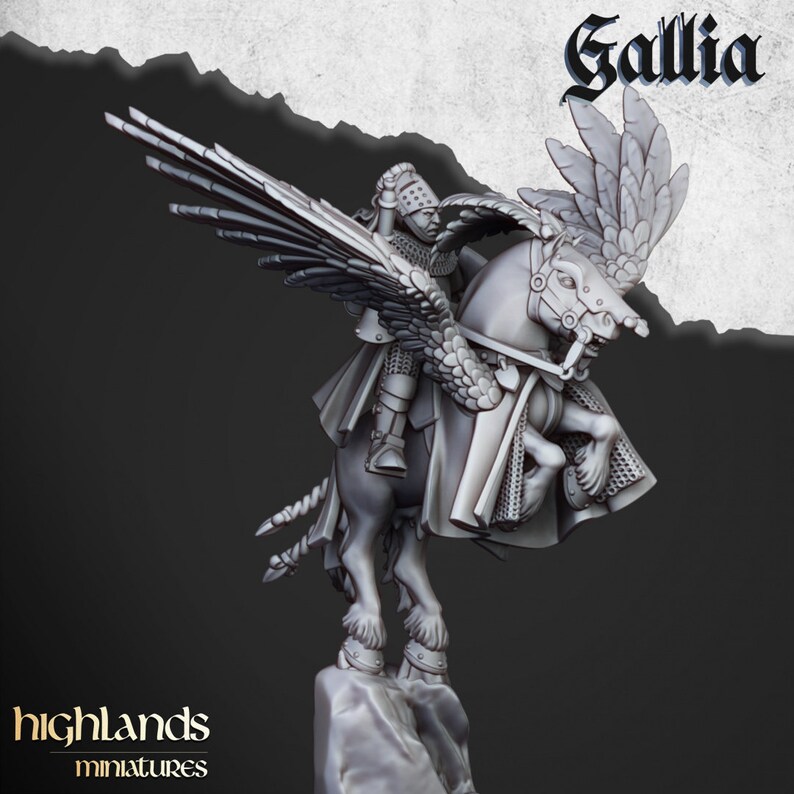 Gallia Knights on Pegasus - Highlands Miniatures - Etsy