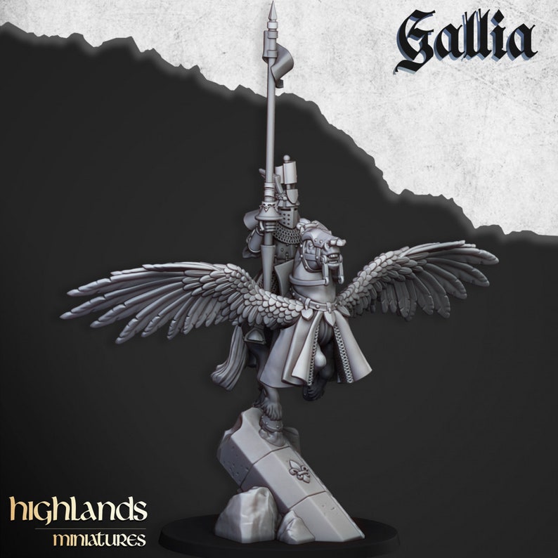 Gallia Knights on Pegasus - Highlands Miniatures - Etsy
