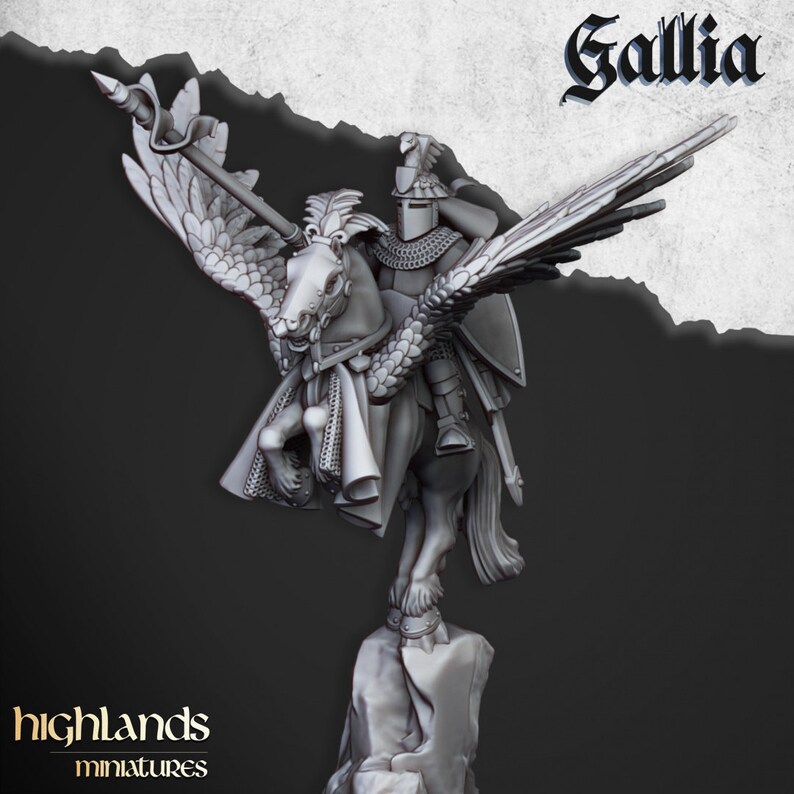 Gallia Knights on Pegasus - Highlands Miniatures - Etsy