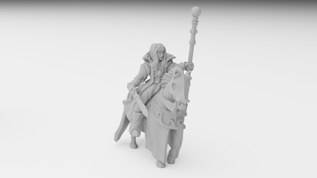 Mounted High Elf Mage - Ilhadiel Miniatures - Etsy