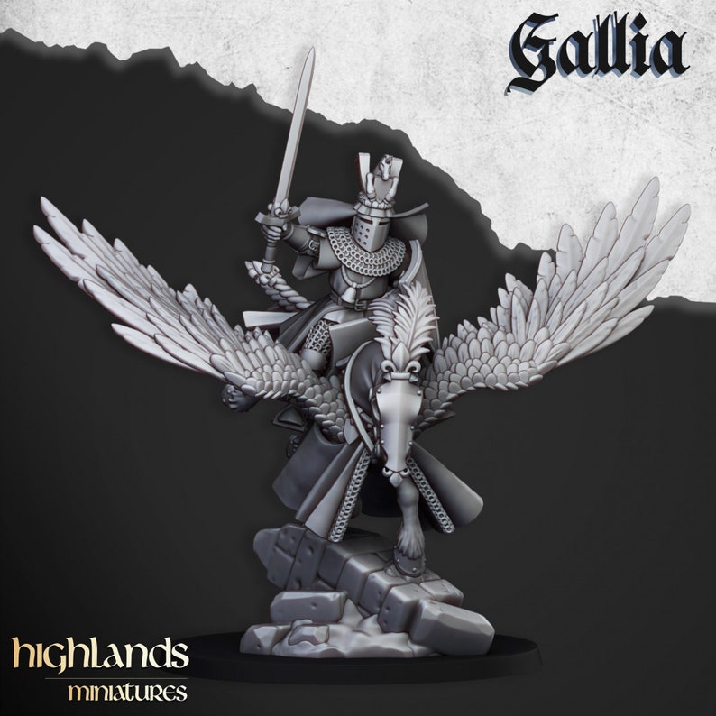 Gallia Knights on Pegasus - Highlands Miniatures - Etsy