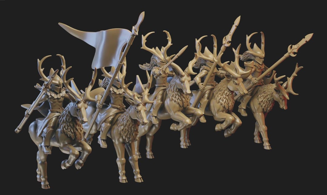 Wood Elf Deer Cavalry - Ilhadiel Miniatures - Etsy