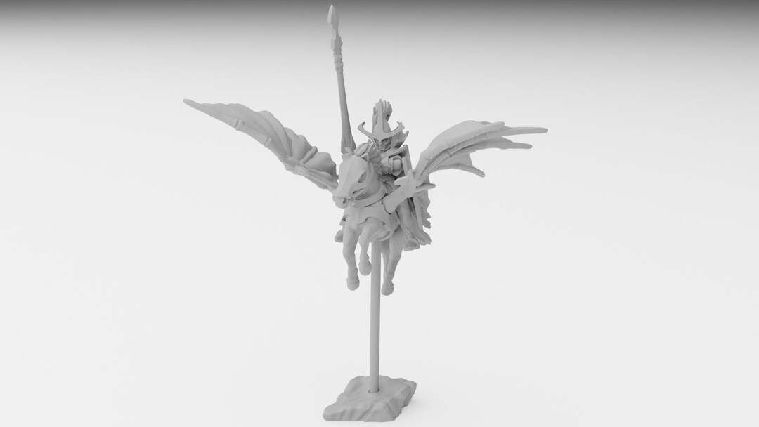 Dark Elf Noble on Pegasus - Ilhadiel Miniatures - Etsy