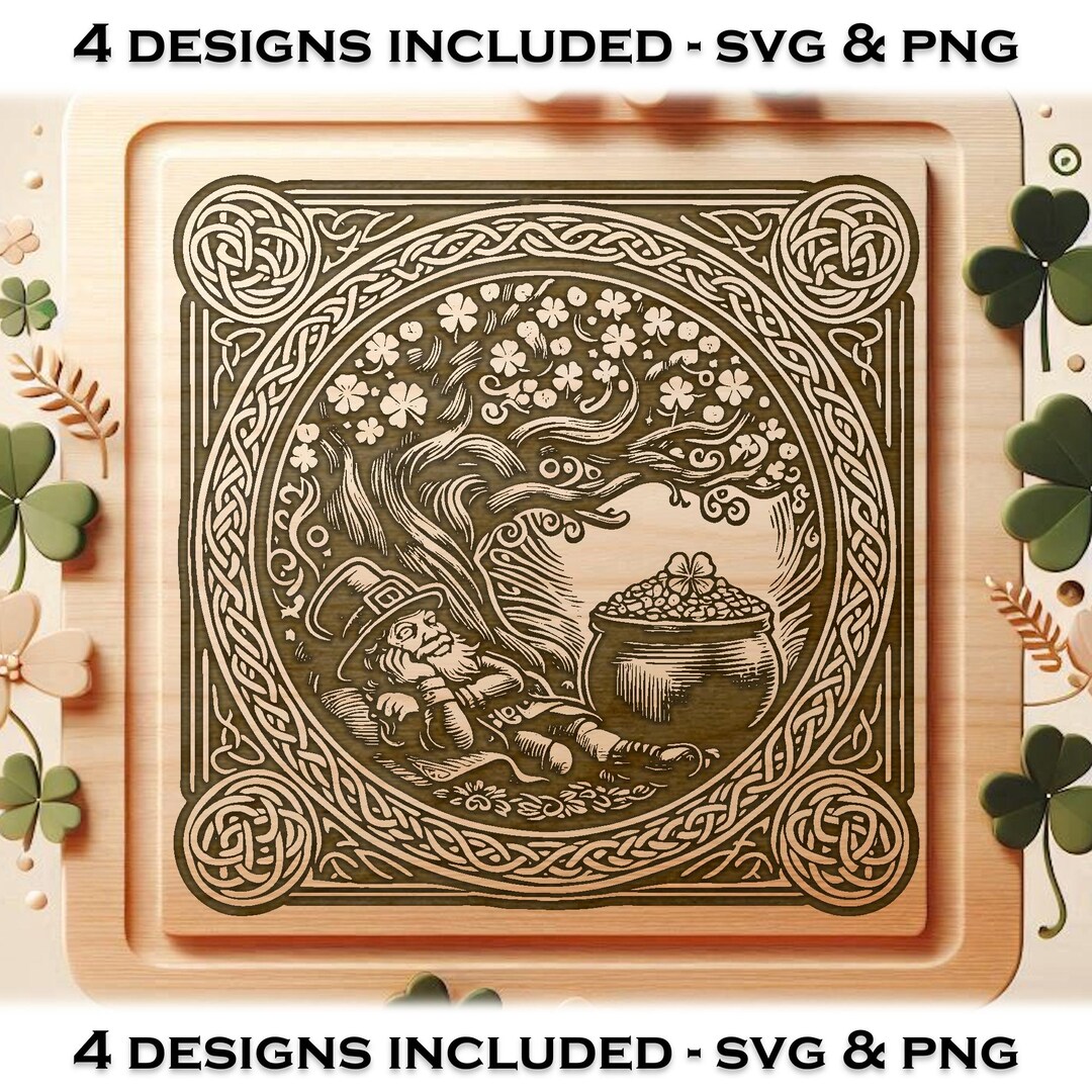St. Patricks Day 2025 SVG PNG Bundle Leprechauns, Celtic Designs ...