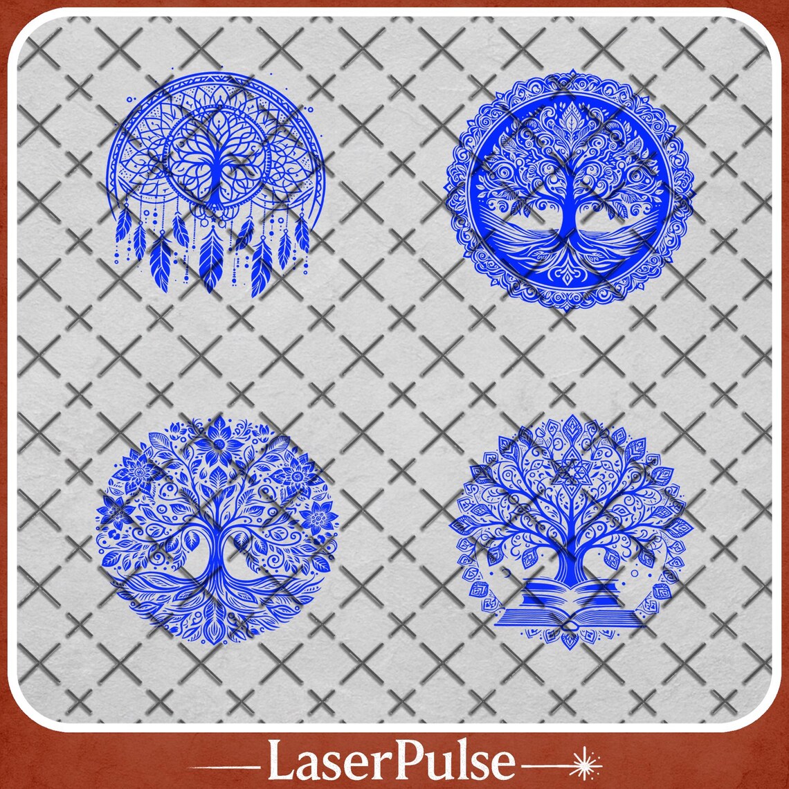 Tree of Life Engraving SVG PNG Bundle, 4 Boho Elegant Ornate Designs ...