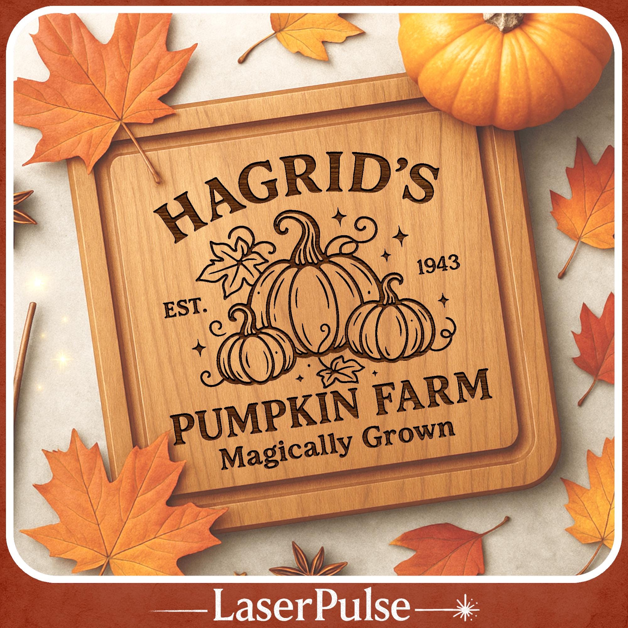 Hagrids Pumpkin Farm Engraving SVG PNG, Magically Grown Pumpkins Fall ...